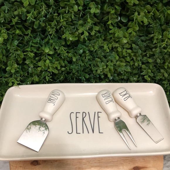 Rae Dunn | Kitchen | Rae Dunn Ceramic Serving Tray With 3 Piece Cutlery ...